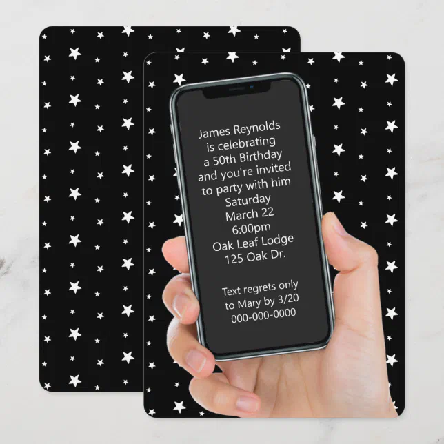 50th Birthday Party Text Message Invitation | Zazzle