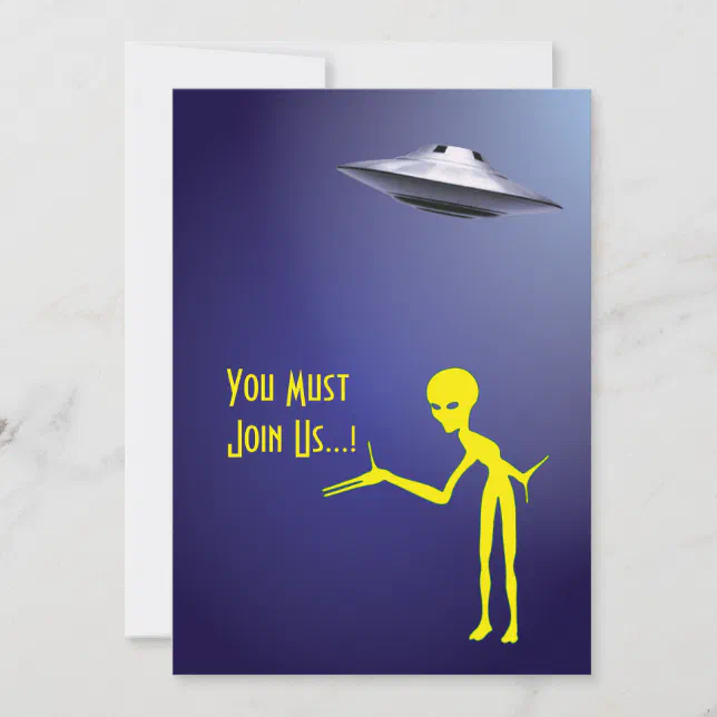 50th Birthday UFO Alien Abduction Party Invitation | Zazzle