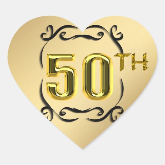 50th Birthday Heart Stickers & Labels | Zazzle UK