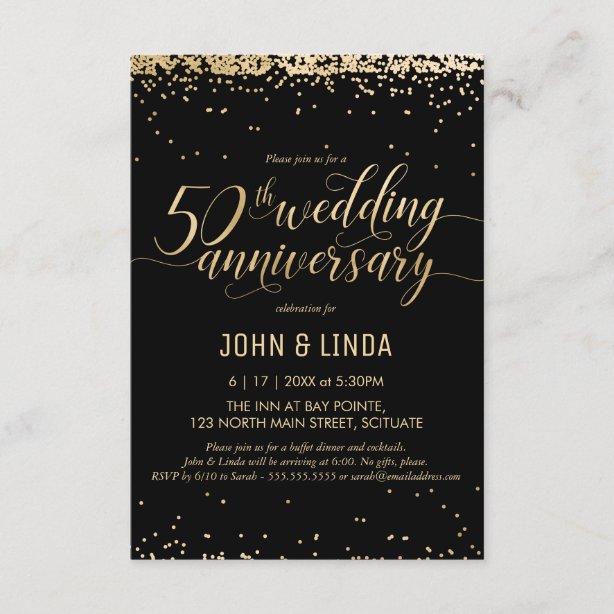 Golden Anniversary Invitations | Zazzle UK