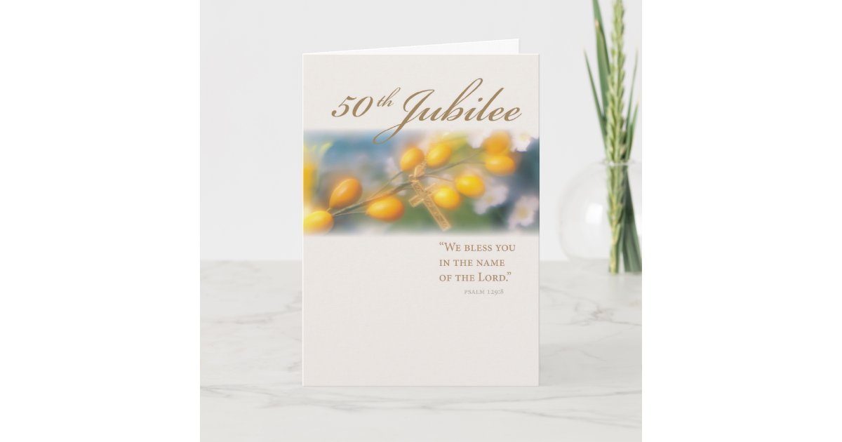 50th Jubilee Cross in Gold Card | Zazzle