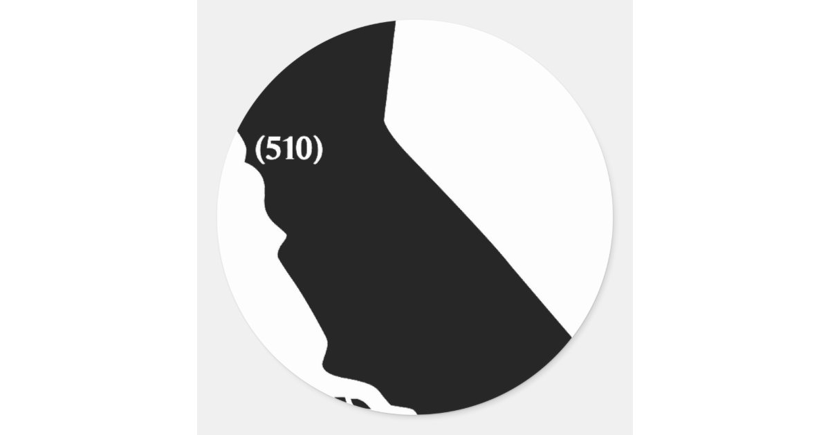 510 Area Code, California, Bay Area Classic Round Sticker | Zazzle
