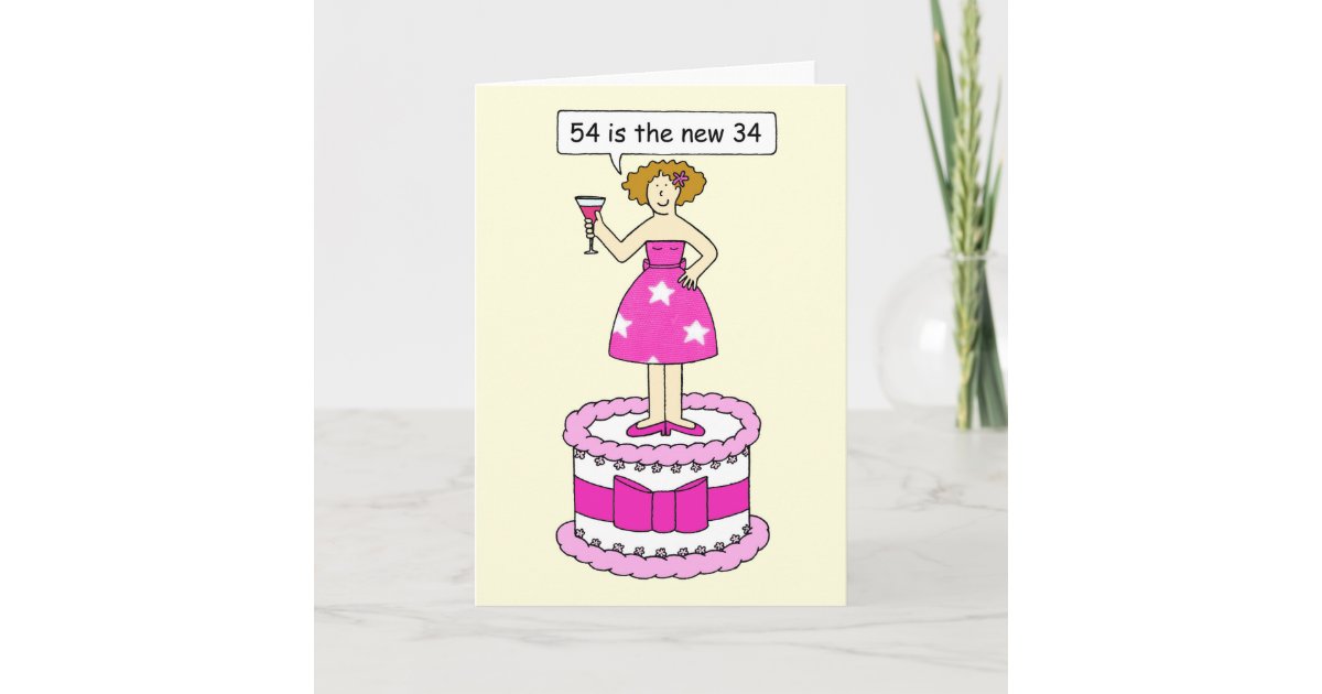 54th Birthday Cartoon Humor Card | Zazzle