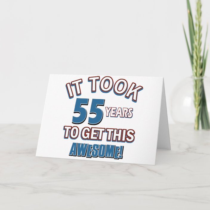 55 year old birthday designs card | Zazzle.co.uk