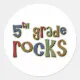 5th Grade Rocks Fifth Classic Round Sticker | Zazzle