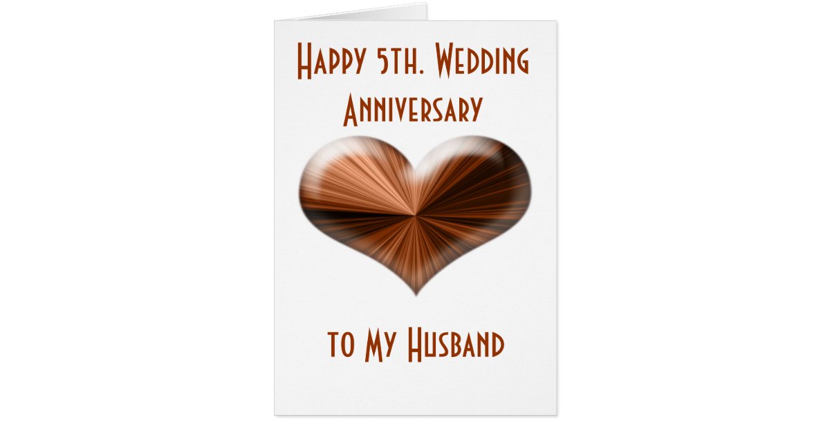 5th Wedding Anniversary Card To Husband And Wife Zazzle co uk 5th Wedding Anniversary Card To Husband And Wife Zazzle co uk
