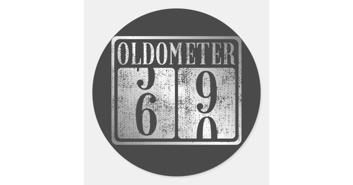60th Birthday Oldometer 59-60 Vintage Classic Round Sticker | Zazzle