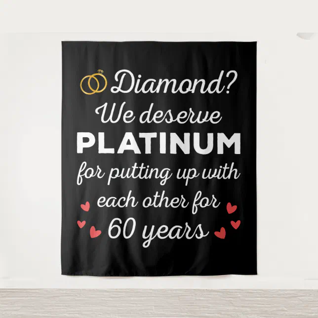 60th Wedding Anniversary I - Diamond Funny Couple Tapestry | Zazzle