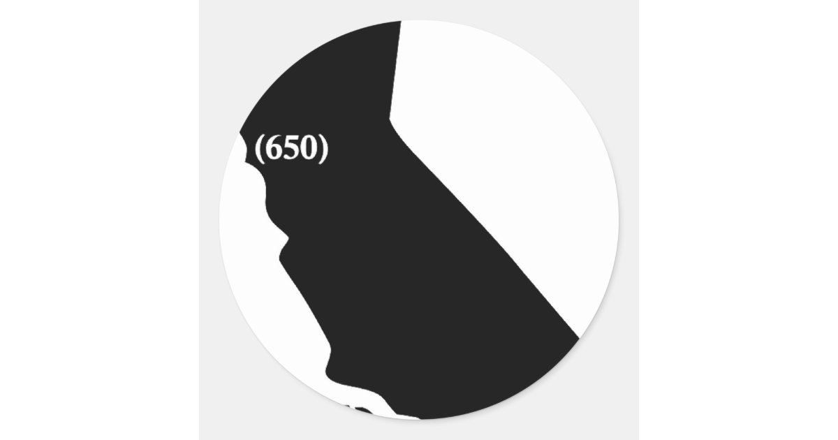650 Area Code Tshirt, Bay Area, California Classic Round Sticker | Zazzle