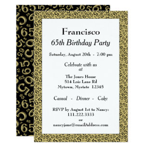 65 Birthday Invitations | Zazzle UK