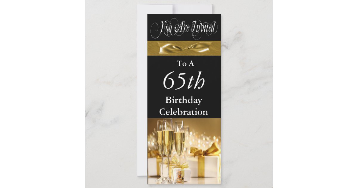 65th Birthday Party Personalised Invitation | Zazzle