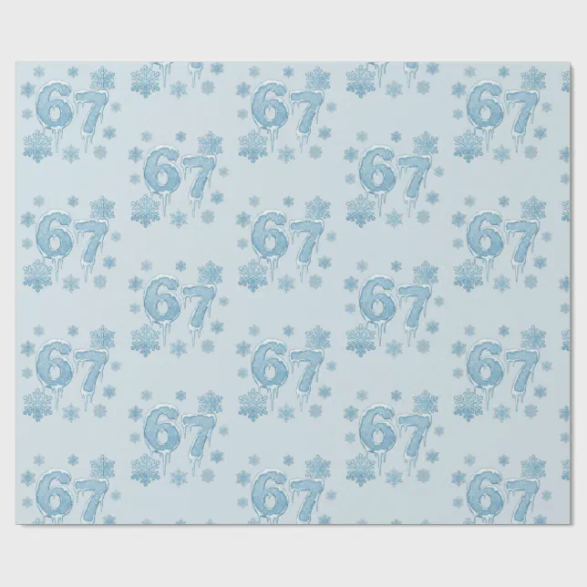 67 Funny 6 7 Six Seven Snowflake Christmas Winter Wrapping Paper | Zazzle