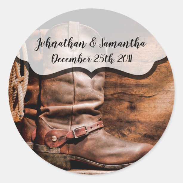 Cowboy Boots Stickers & Labels | Zazzle UK