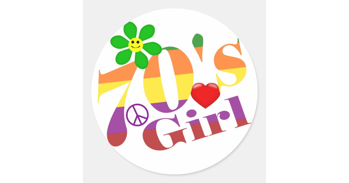 70's Girl Retro Stickers | Zazzle