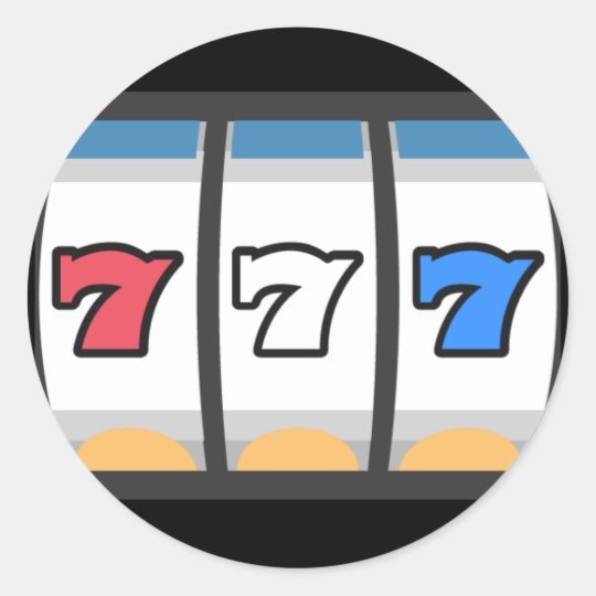 777 Lucky Slot Machine Classic Round Sticker | Zazzle.co.uk