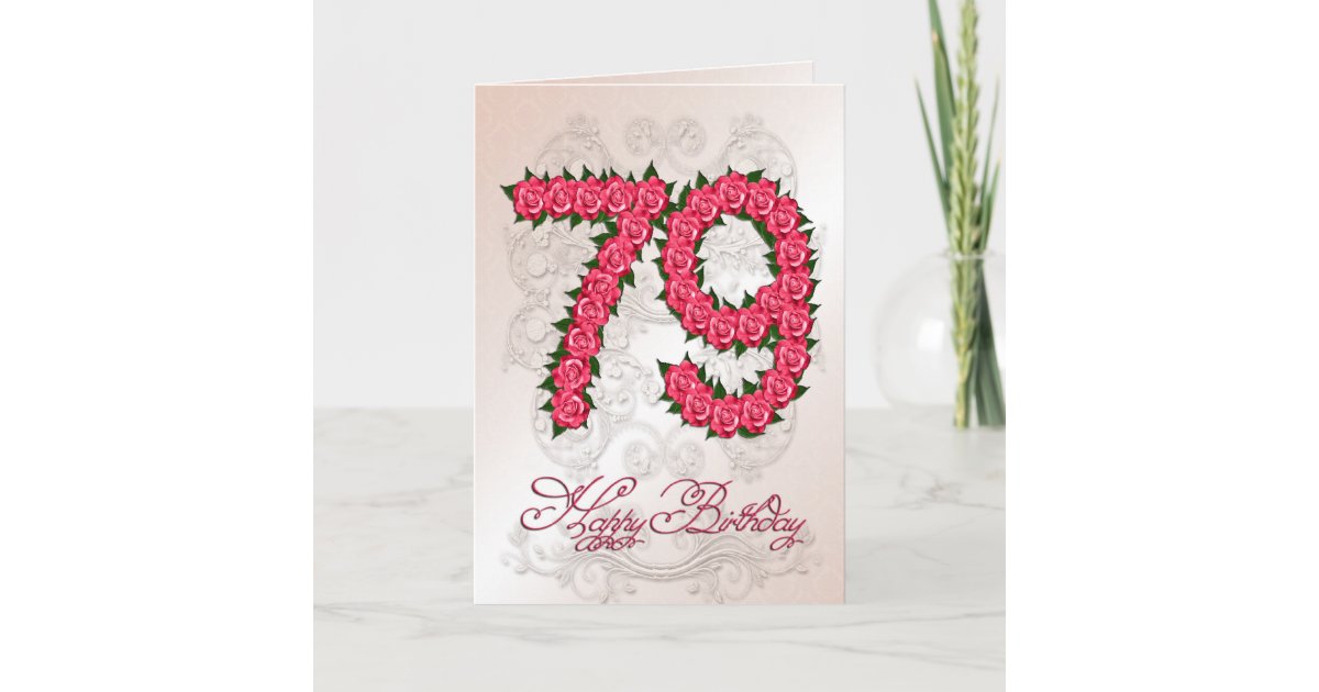 79th birthday card with roses and leaves | Zazzle