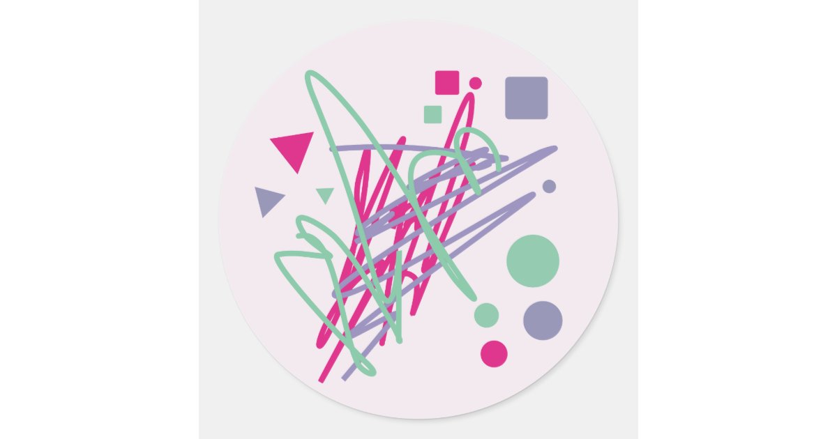 80s design eighties vintage splash medley art classic round sticker ...