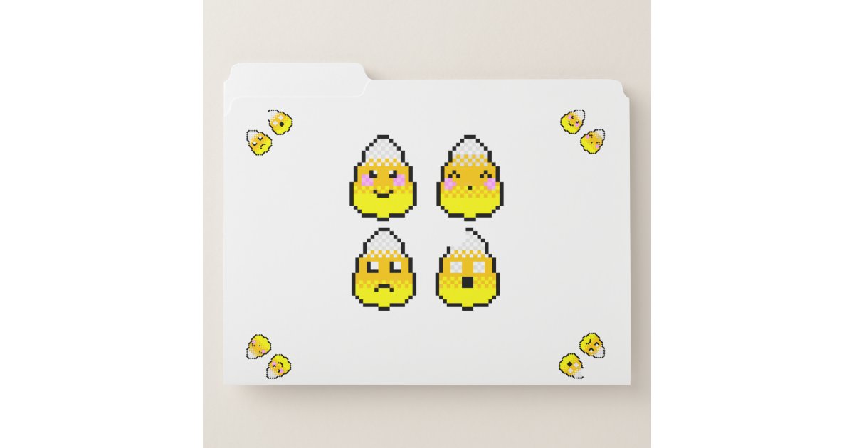 8-Bit Pixel Art Candy Corn Friends File Folder | Zazzle