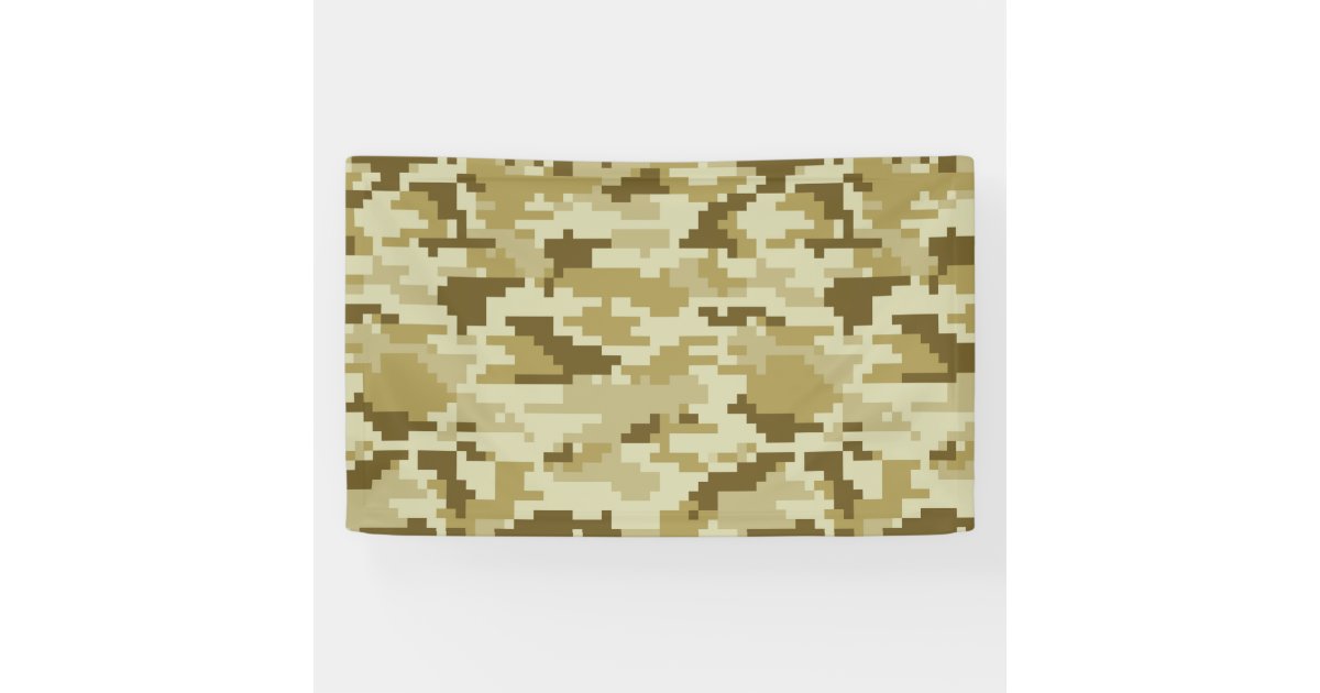 8 Bit Pixel Digital Desert Camouflage / Camo Banner | Zazzle