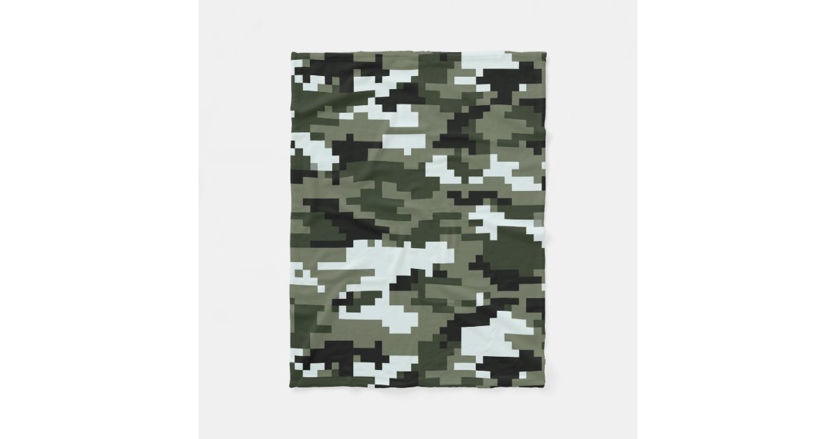 8 Bit Pixel Digital Urban Camouflage / Camo Fleece Blanket | Zazzle