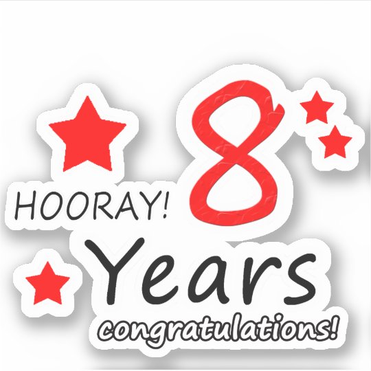 8th Wedding Anniversary 8 Years Birthday Sticker Zazzle co uk 8th Wedding Anniversary 8 Years Birthday Sticker Zazzle co uk