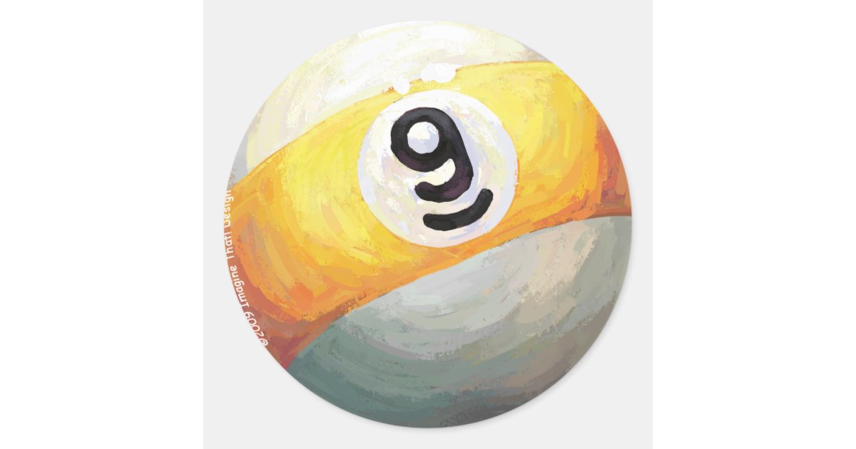 9 ball classic round sticker | Zazzle