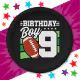 9 Year Old Football Party Theme 9th Birthday Boy Paper Plate | Zazzle