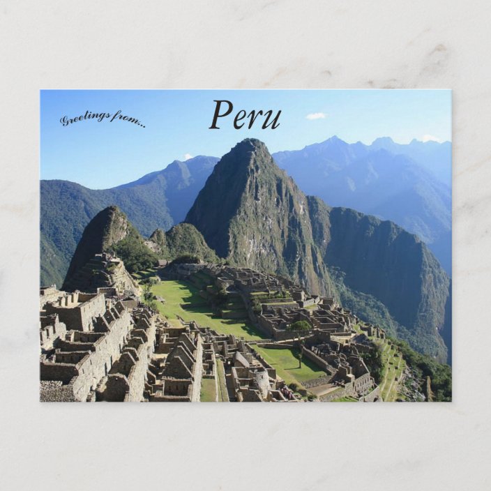 A Beautiful View of Machu Picchu Peru Postcard | Zazzle.co.uk