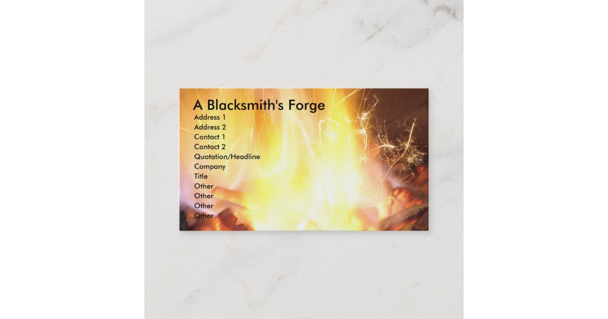 A Blacksmith's Forge Business Card | Zazzle