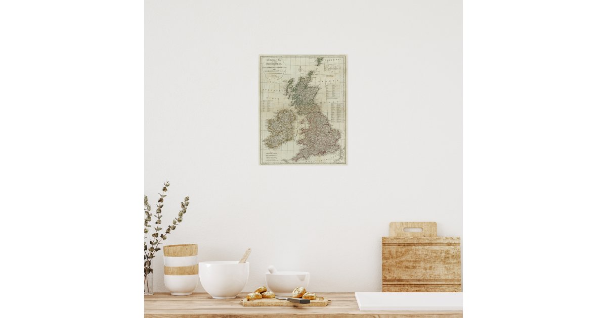 A complete map of the British Isles Poster | Zazzle