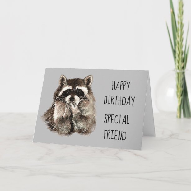 Funny Raccoon Birthday Cards | Zazzle UK
