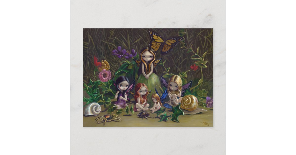 "A Gathering of Faeries" Postcard | Zazzle