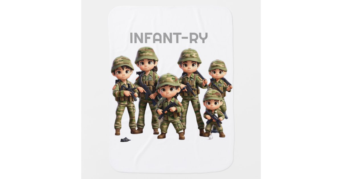 A Group Of Infants In Army Camouflage Uniform Baby Blanket | Zazzle