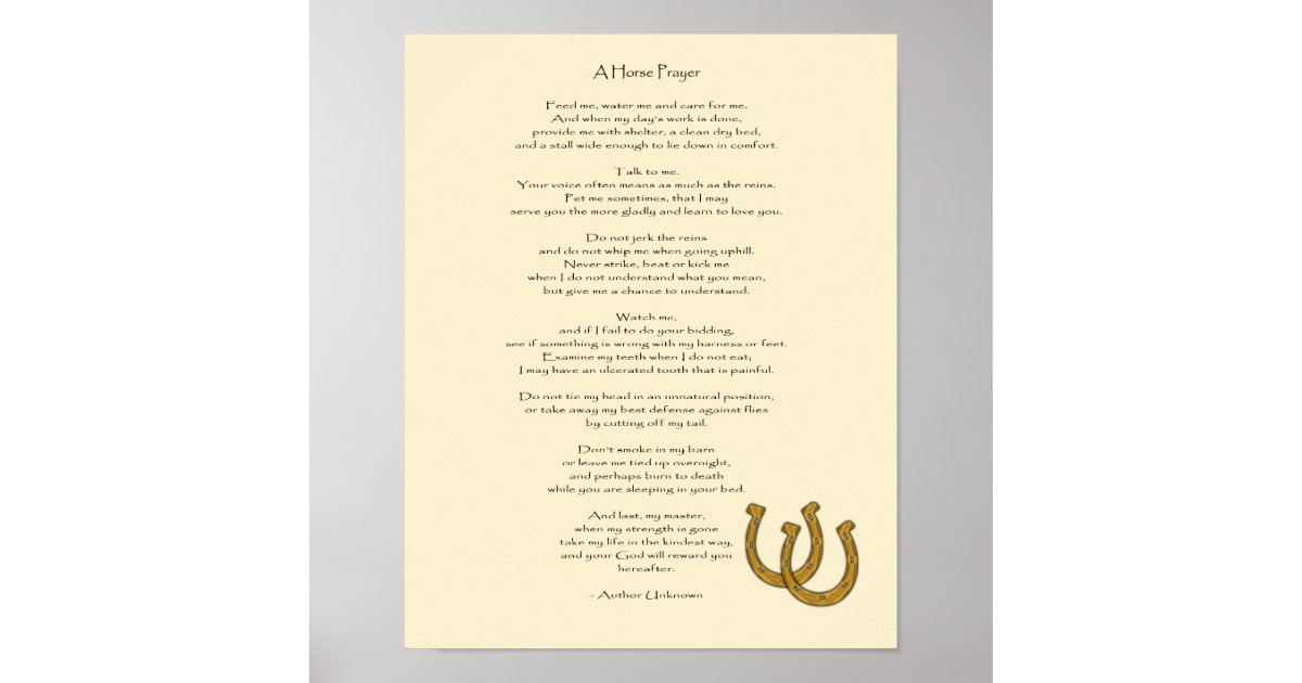 A Horse Prayer - Print | Zazzle
