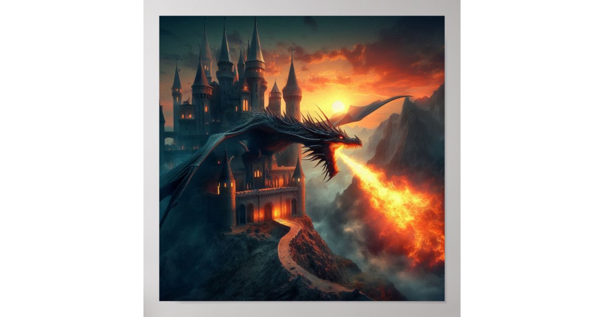 A.I. Fire Breathing Drake Poster | Zazzle