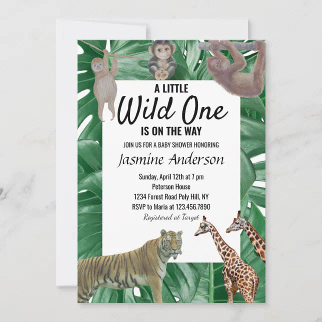A Little Wild One is on the Way | Cute Baby Shower Invitation | Zazzle