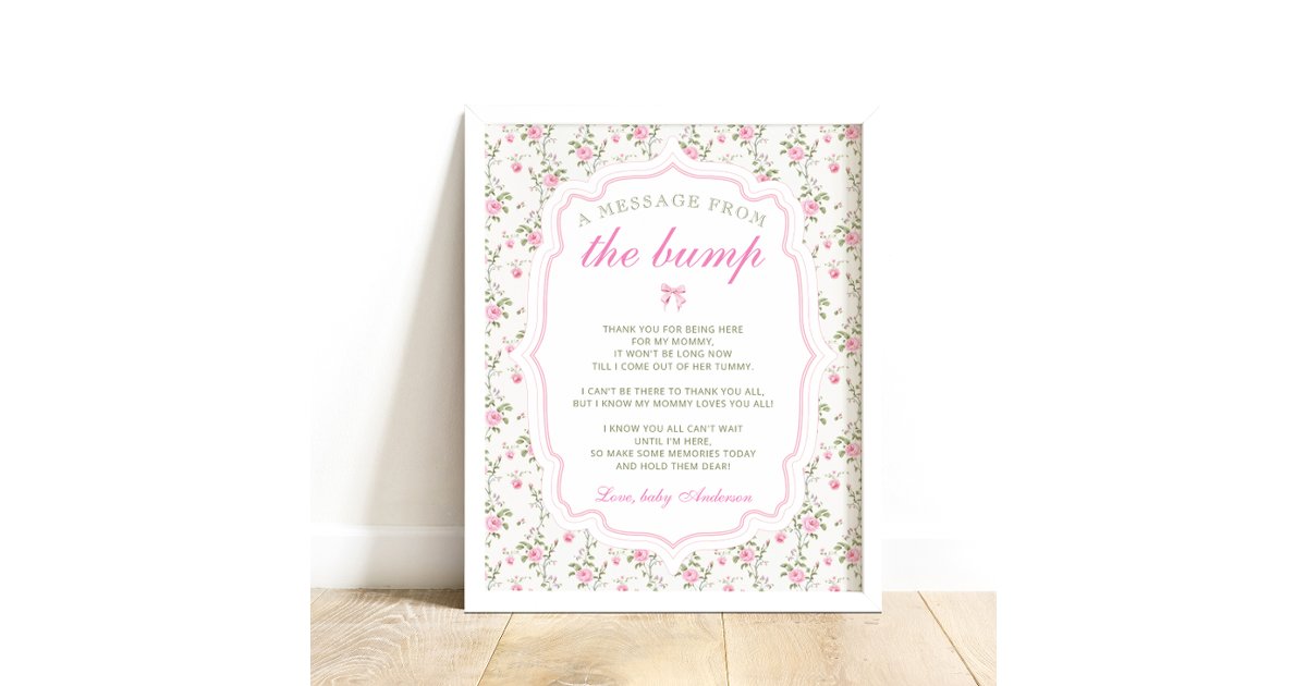 A Message From The Bump Love Shack Baby Shower Poster | Zazzle