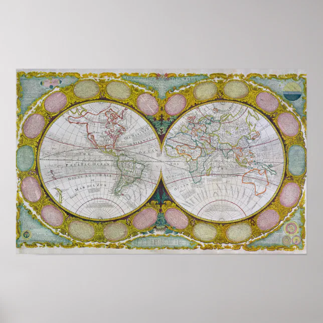 A New and Correct Map of the World, 1770-97 Poster | Zazzle