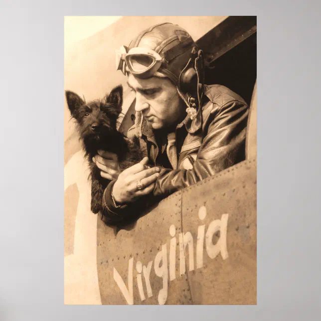 A pilots best friend - Terrier and fighter pilot Poster | Zazzle