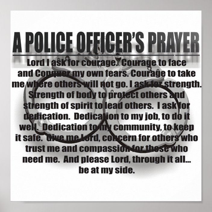 A POLICE OFFICER'S PRAYER POSTER | Zazzle