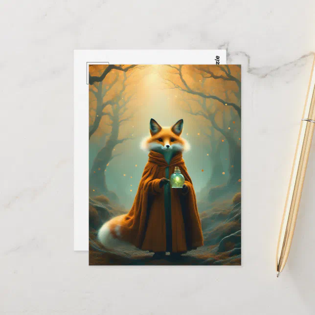 A Red Fox With a Magic Potion Postcard | Zazzle