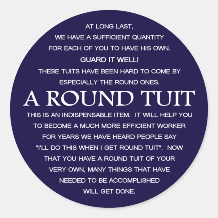 A Round Tuit Classic Round Sticker | Zazzle.co.uk