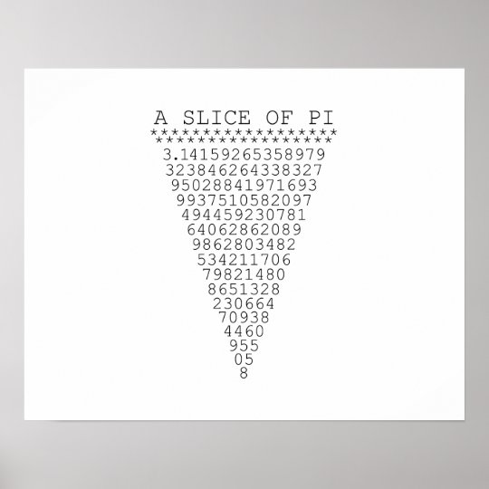 A Slice of Pi Numbers Poster | Zazzle.co.uk