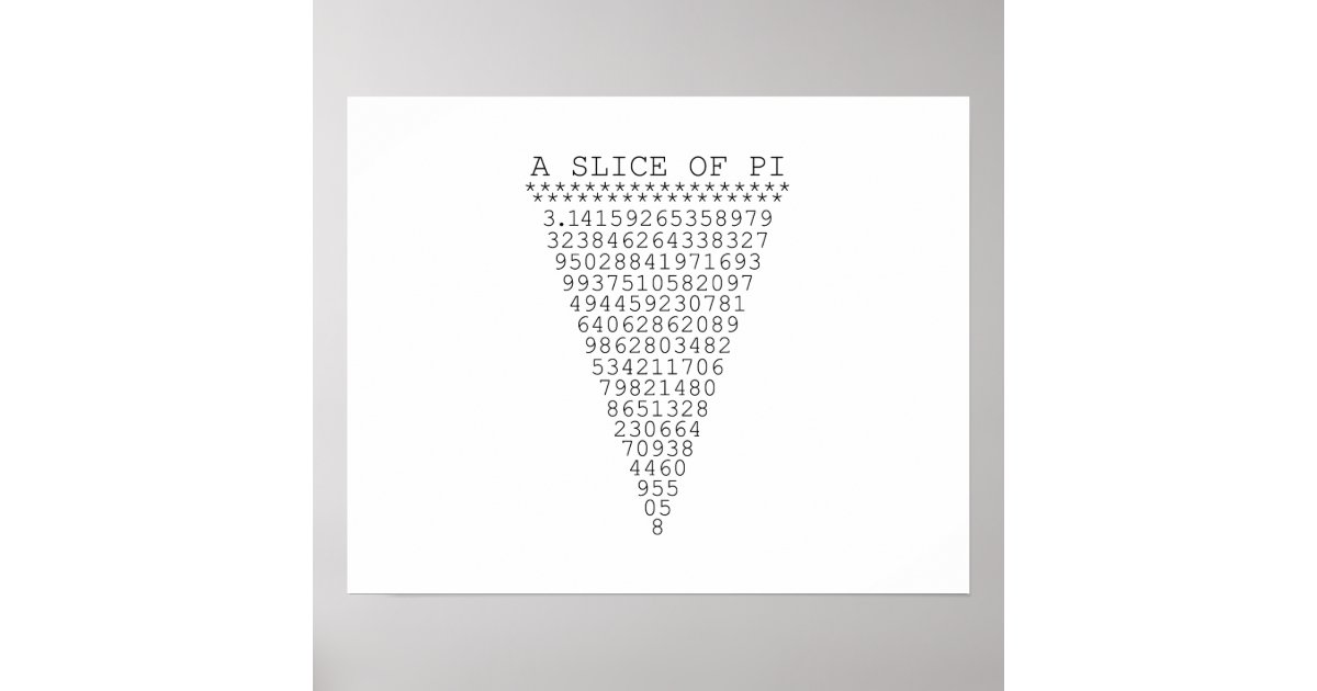 A Slice of Pi Numbers Poster | Zazzle