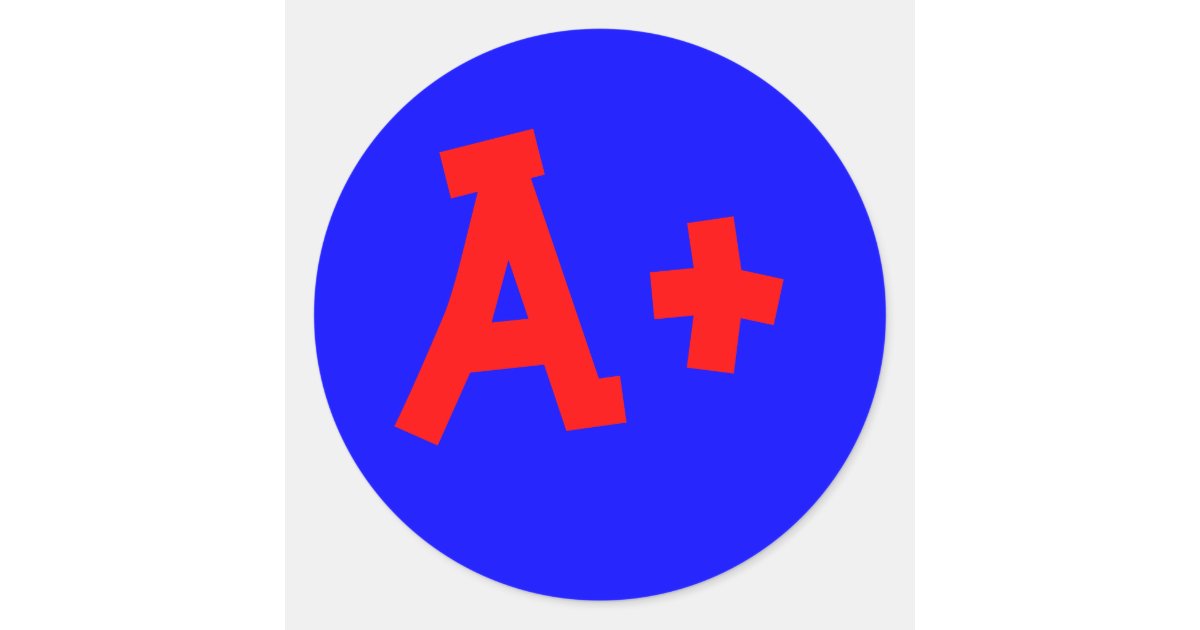 A+ sticker | Zazzle