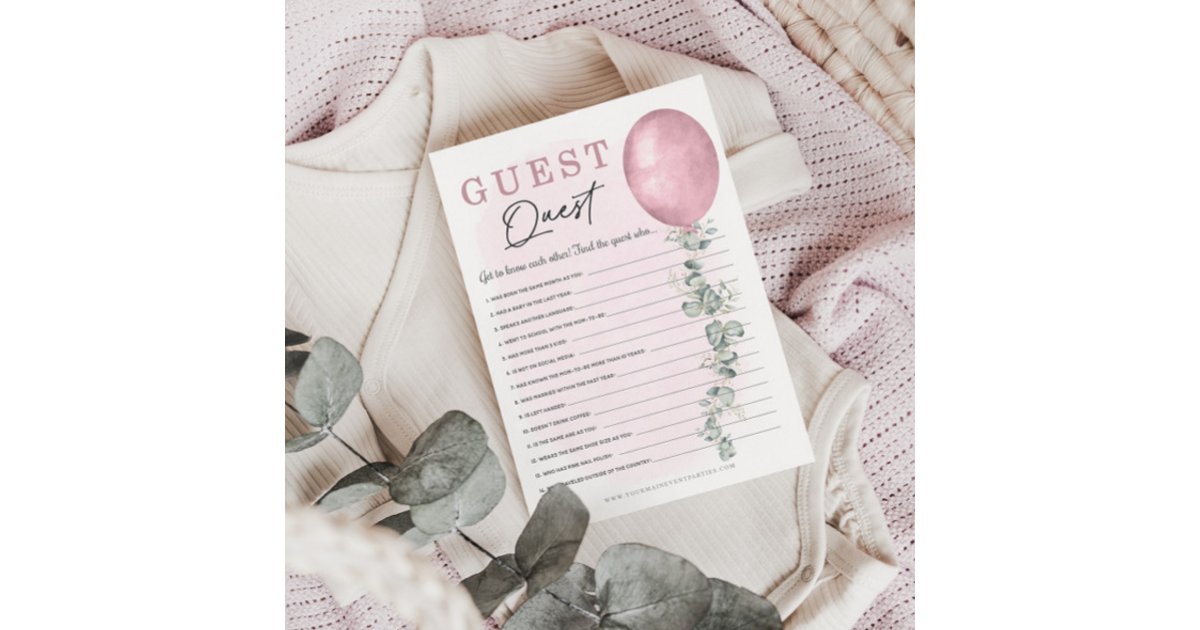 A Sweet Baby Girl Baby Shower Guess Quest Invitation | Zazzle