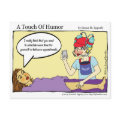 "A Touch of Humour" Multitasking Massage Comic Postcard | Zazzle