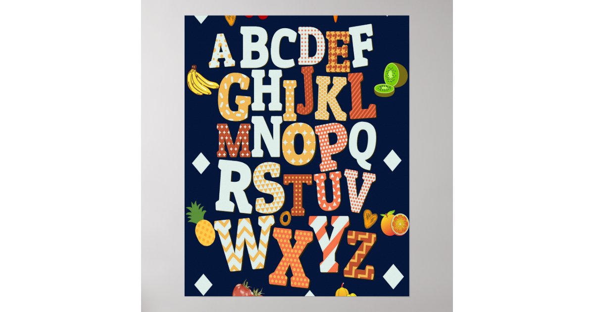 ABCs alphabet homeschool classroom chart poster | Zazzle