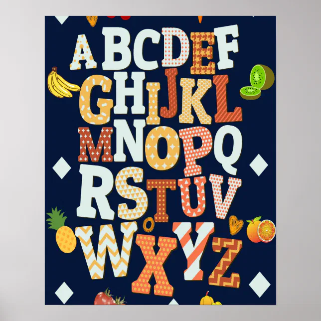 ABCs alphabet homeschool classroom chart poster | Zazzle