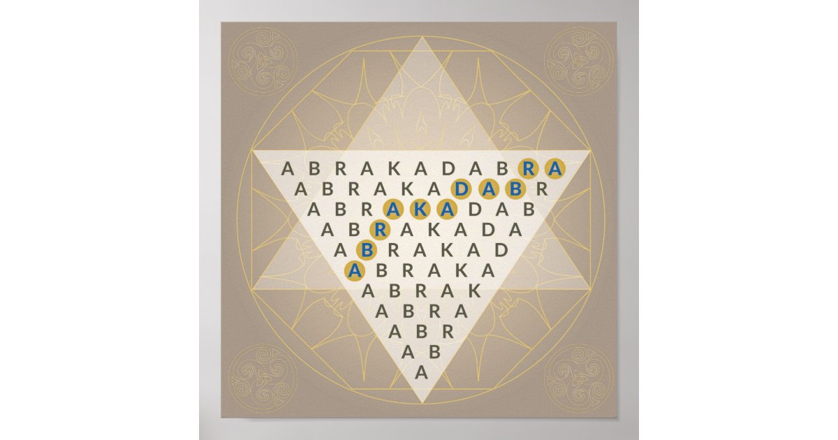 Abracadabra Magic Mantra Illustration Triangle Poster | Zazzle